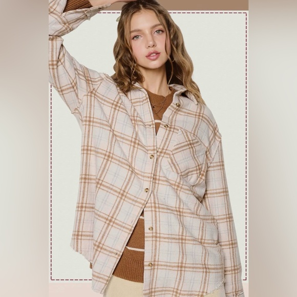 Tops | 94 Not Your Average Plaid Button Down Shirt Bone Various Sizes ...